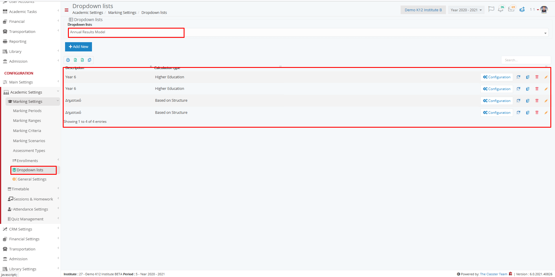 Enable Annual Results Models for Annual Results calculations - Classter ...