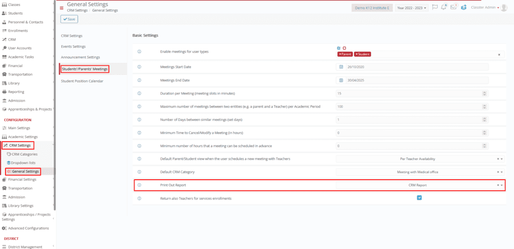Print Out Report - Classter Knowledge Base
