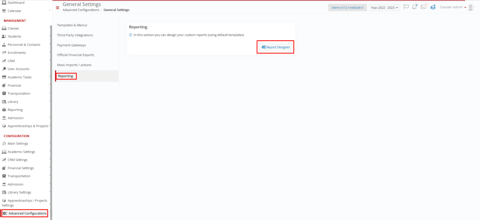 Print Out Report - Classter Knowledge Base