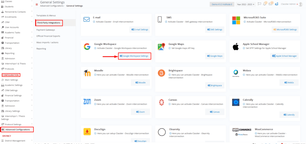 Google Workspace Integration Manual - Classter Knowledge Base