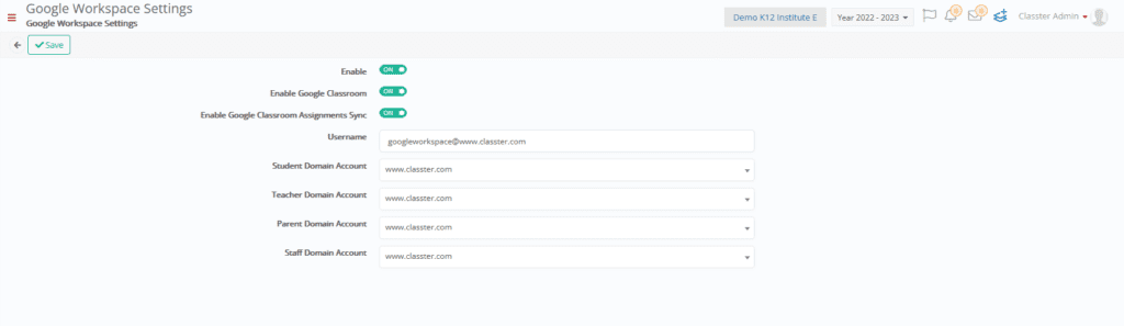 Google Workspace Integration Manual - Classter Knowledge Base