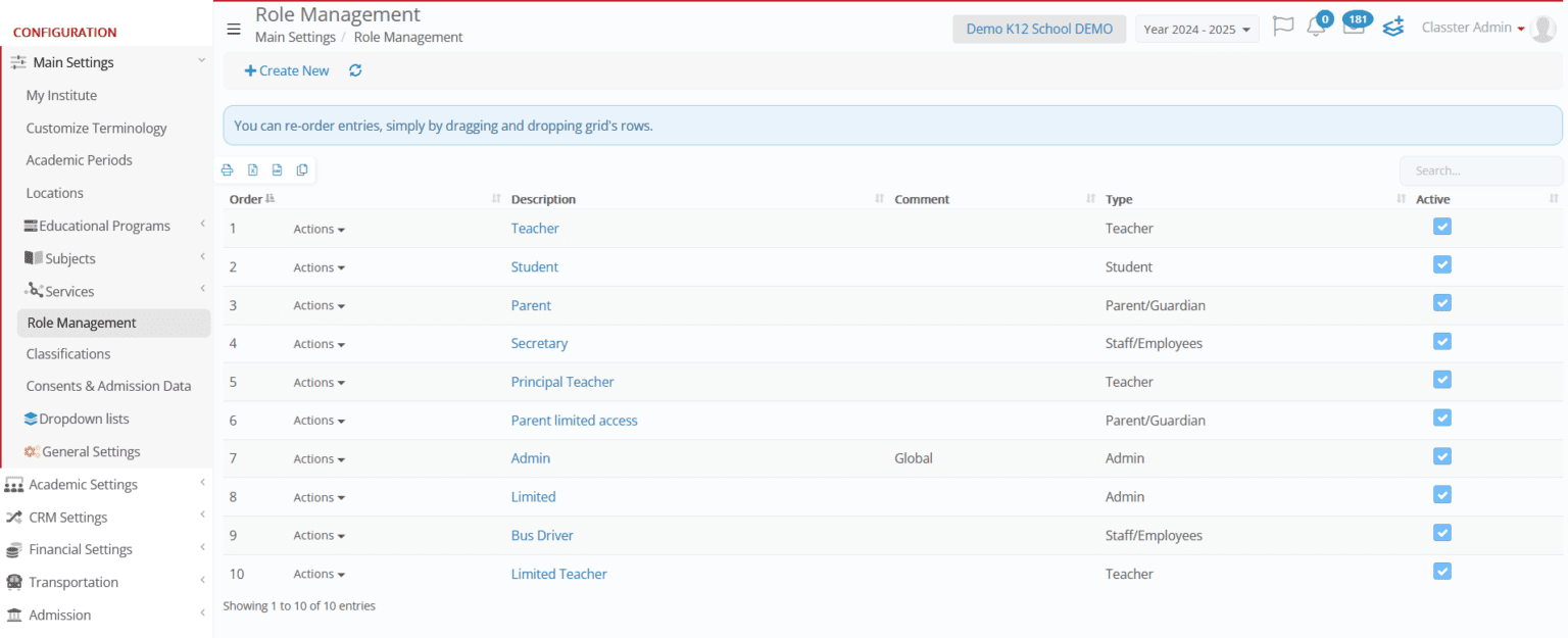 User Roles Management - Classter Knowledge Base
