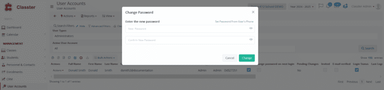 User Accounts Management - Classter Knowledge Base