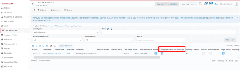 User Accounts Management - Classter Knowledge Base