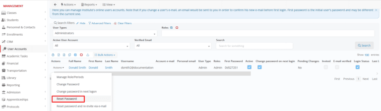 User Accounts Management - Classter Knowledge Base